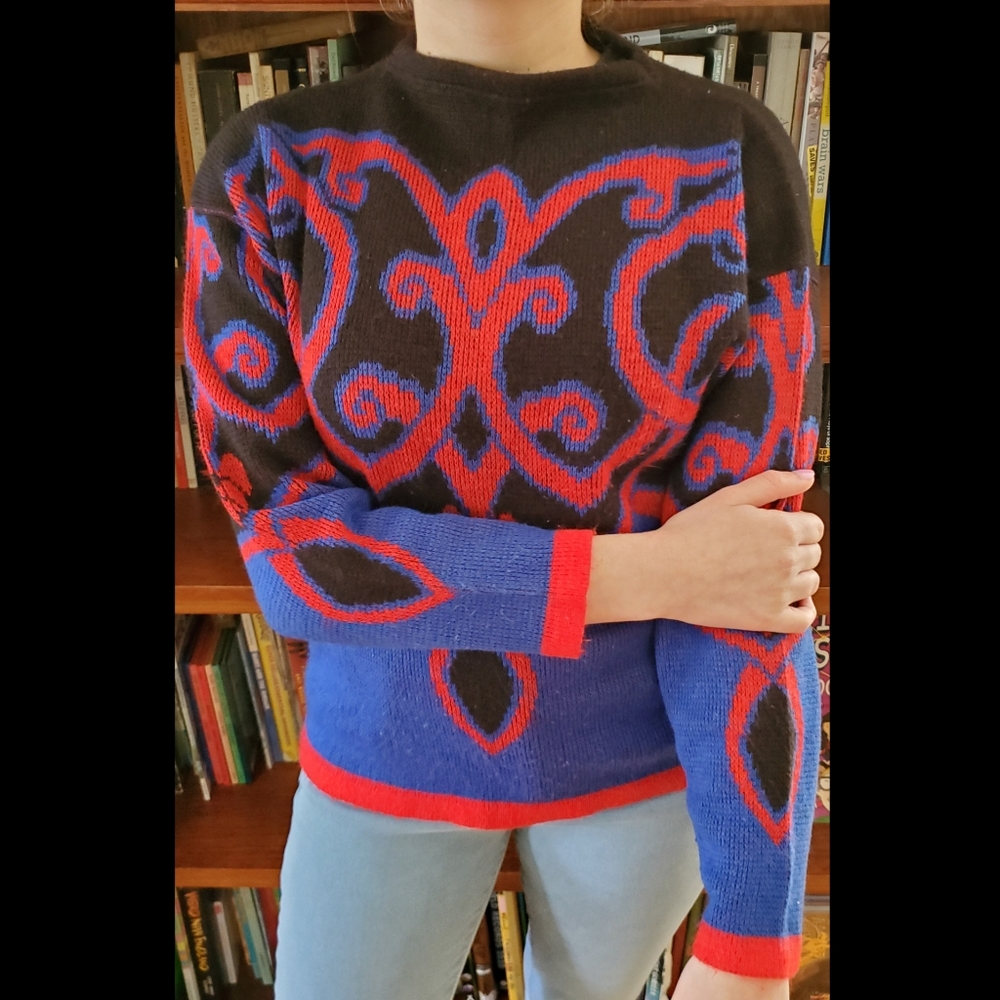 Vtg 80s 90s Gitano Sweater Made In Italy Small Kitschy - Gem